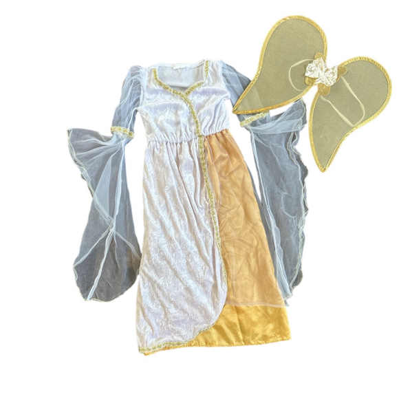 Spirit | Costumes | Girls White Gold Angel Dress With Wings Costume ...